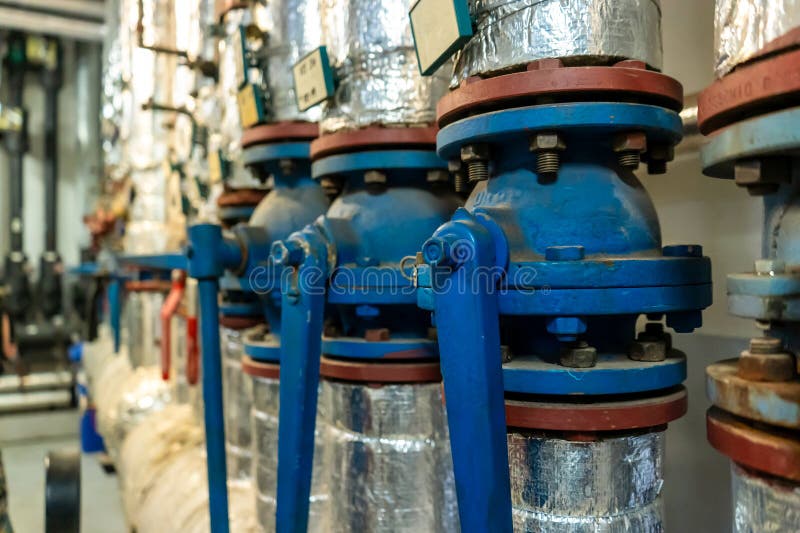 Valves of Water Cooling and Supply Systems Stock Image - Image of ...