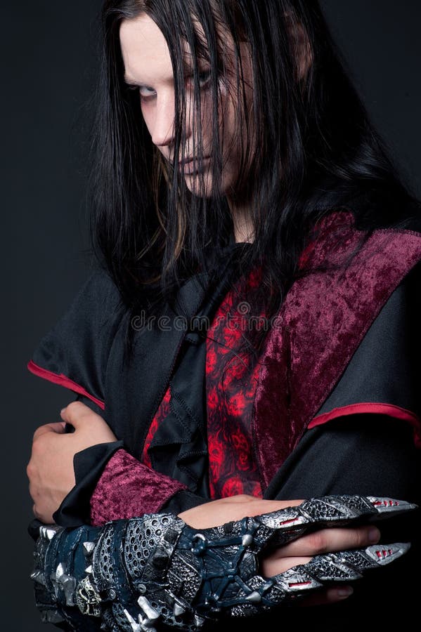 Portrait of a Male Vampire Showing His Teeth Stock Photo - Image of ...