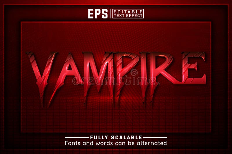 VAMPIRE 3d -Editable Text Effect Stock Vector - Illustration of ...