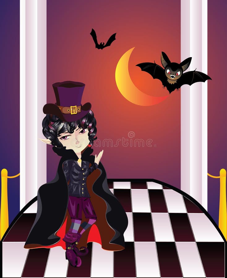 Vampire on Balcony stock illustration. Illustration of scary - 54316497