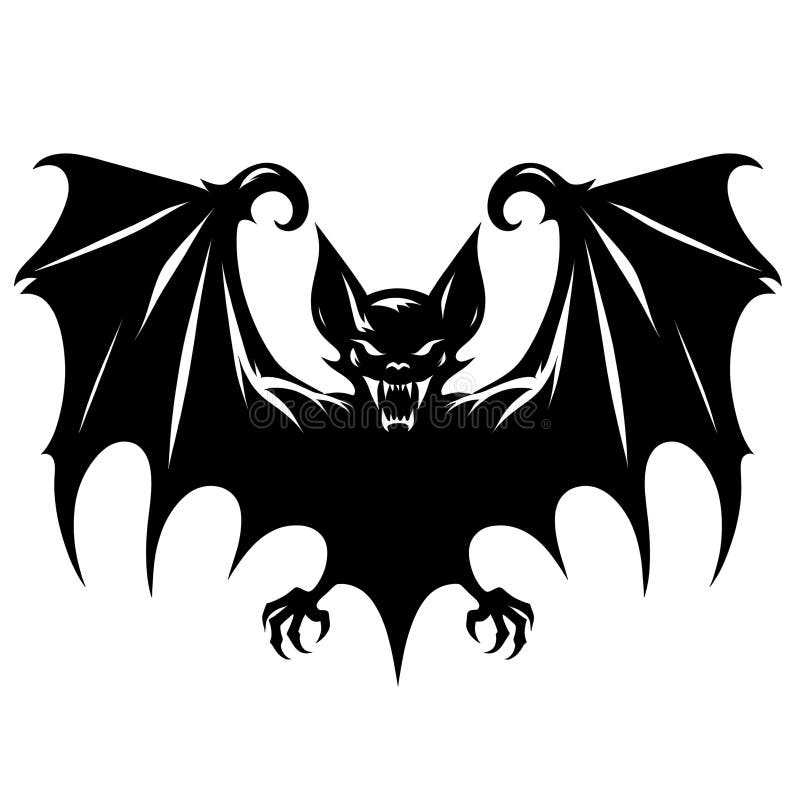 A Vampire Bat Clipart, Halloween Element, Silhouette Style. by ...
