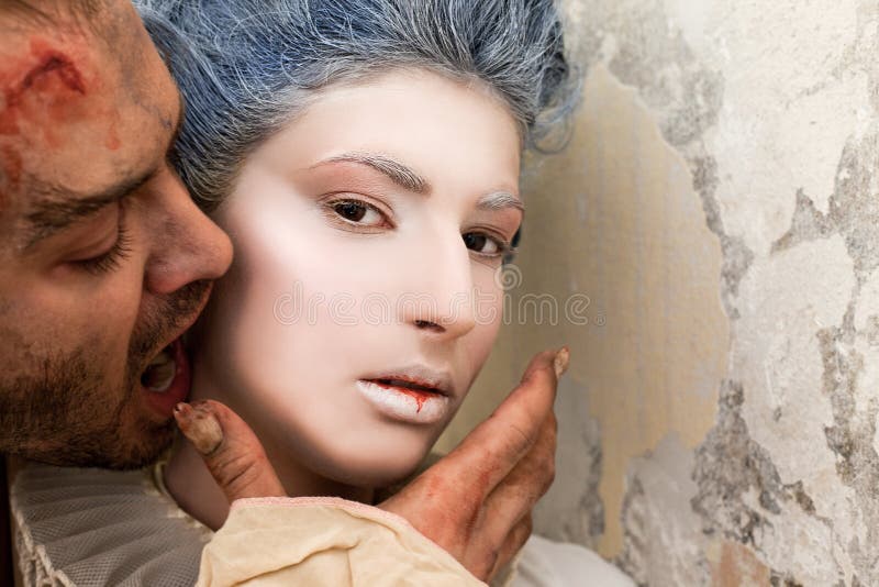 Vampire Biting Woman S Neck Stock Photo - Image of wolf, female: 21227982