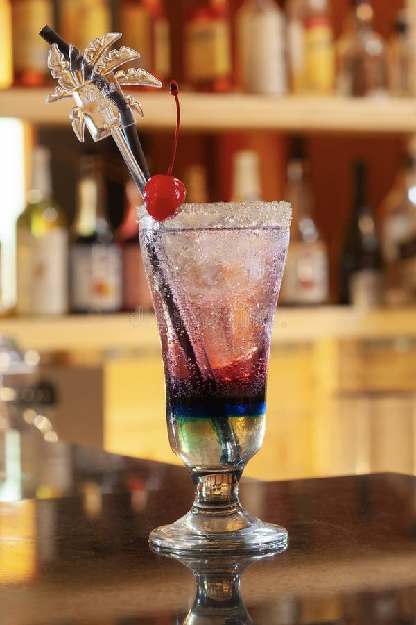 Vampire Blue Curacao Grenadine Soda Mocktail Stock Image - Image of ...