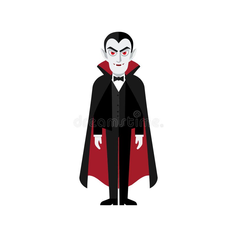 Vampire Character Design in Minimal Style with Red Accents Vector ...