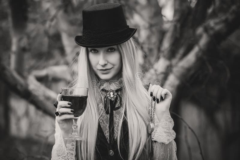 Vampire Cosplay, Halloween Concept Stock Photo - Image of dracula, 19th ...