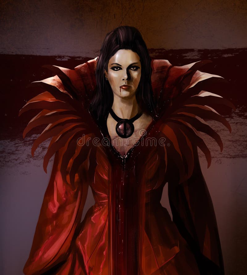 Mythological Vampire Countess Bathory Portrait Artwork. Stock ...