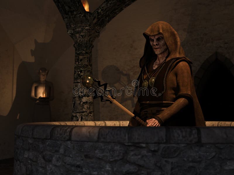 Vampire in a Crypt Under the Ground Stock Illustration - Illustration ...