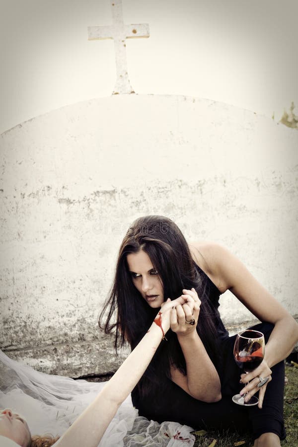 Vampire Drinking stock photo. Image of tombstone, devil - 16627000