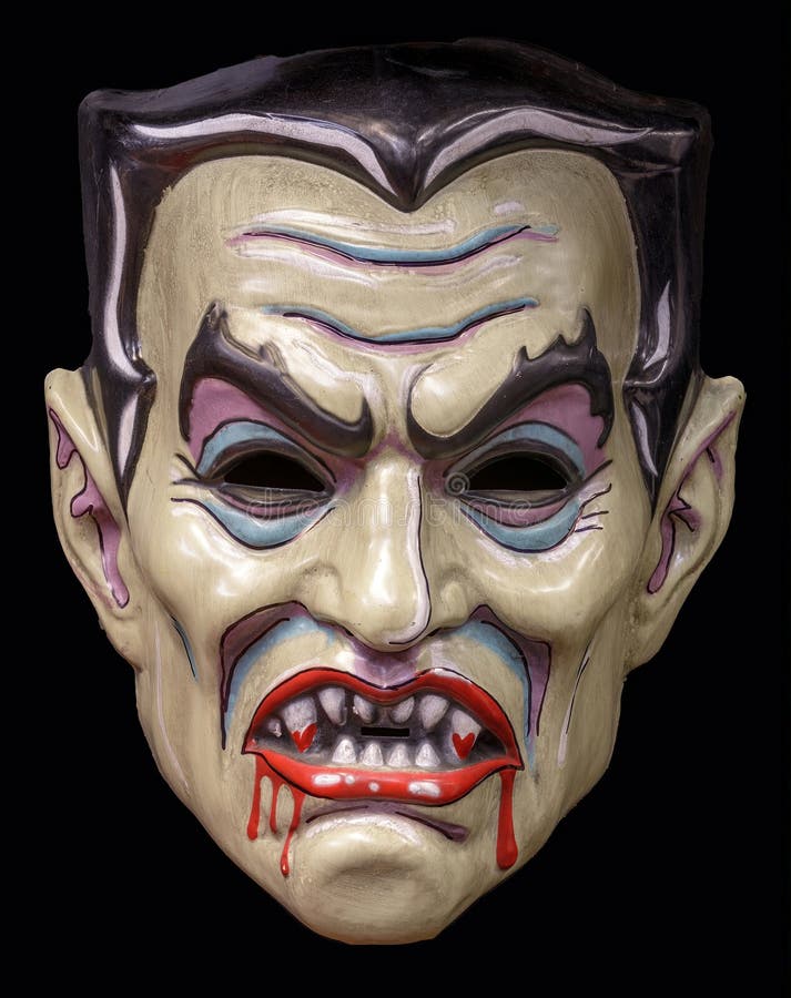 Vampire Face Mask Isolated on Black Stock Image - Image of haunting ...
