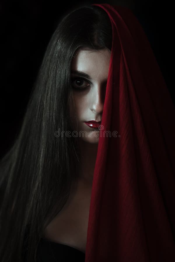 Portrait of a Beautiful Vampire Woman Stock Image - Image of female ...