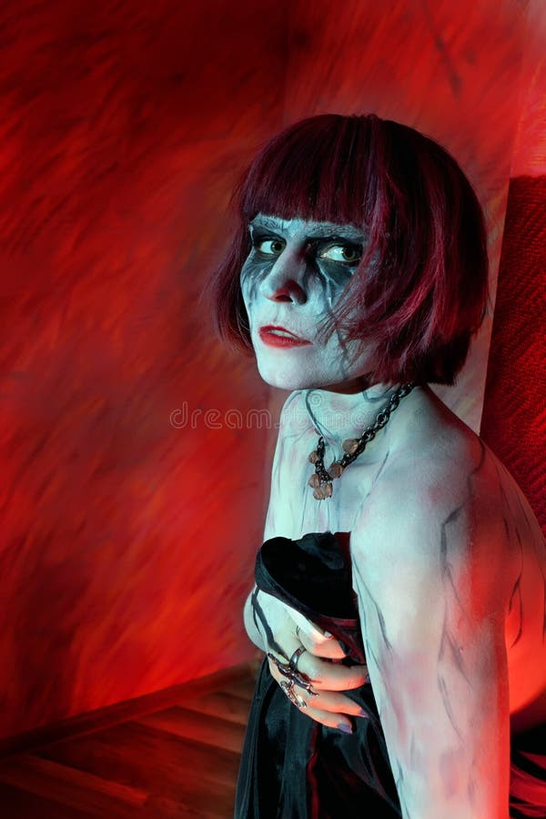 Vampire Girl Posing Looking at Camera Stock Photo - Image of dancer ...