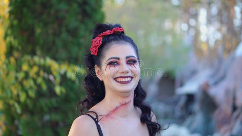 Vampire Girl Walking Down the Street HD Stock Video - Video of concept ...