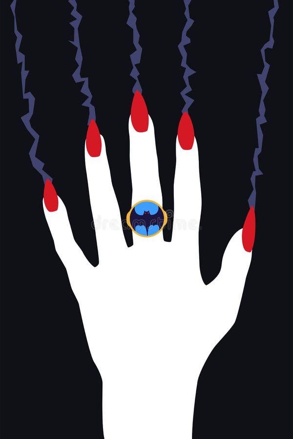 Vampire Hand with Red Claws Vector Flat Art Stock Vector - Illustration ...