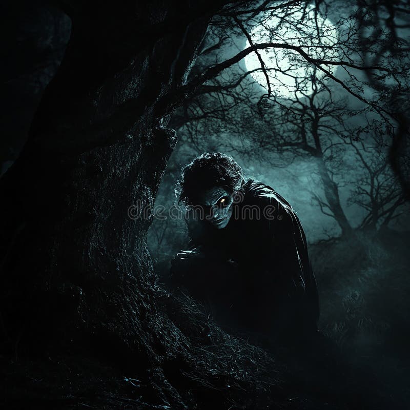 Vampire in a Haunted Forest Illustration Stock Illustration ...