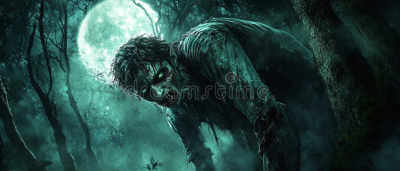Vampire in a Haunted Forest Illustration Stock Illustration ...