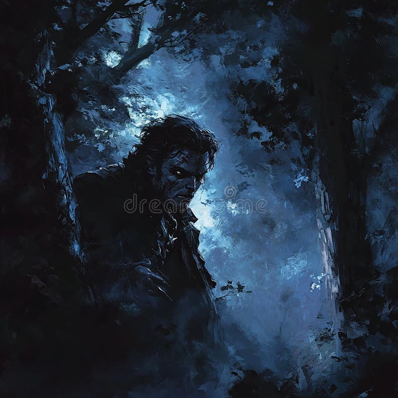 Vampire in a Haunted Forest Illustration Stock Illustration ...