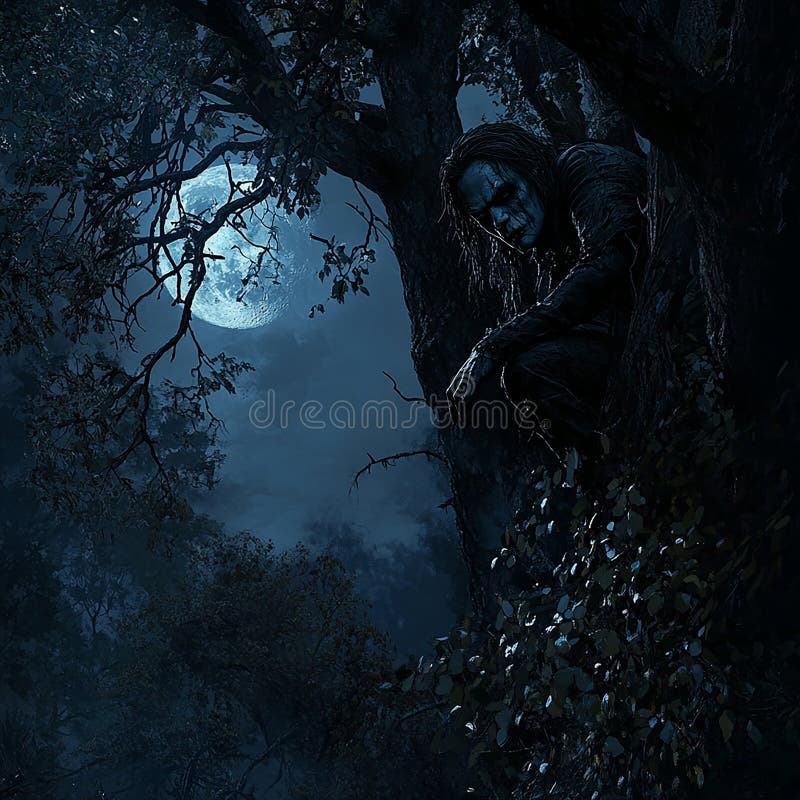 Vampire in a Haunted Forest Illustration Stock Illustration ...