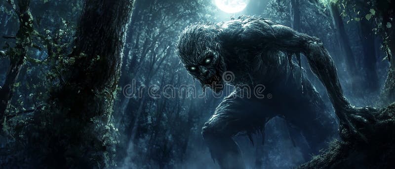 Vampire in a Haunted Forest Illustration Stock Illustration ...