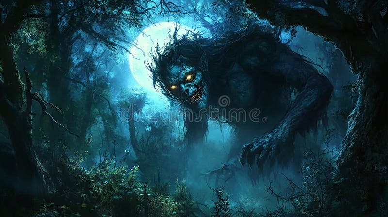 Vampire in a Haunted Forest Illustration Stock Illustration ...