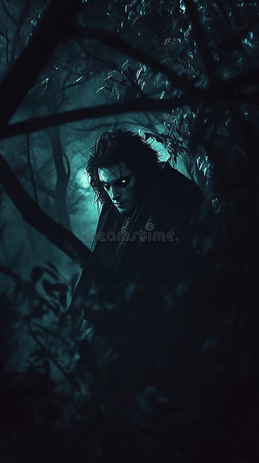 Vampire in a Haunted Forest Illustration Stock Illustration ...