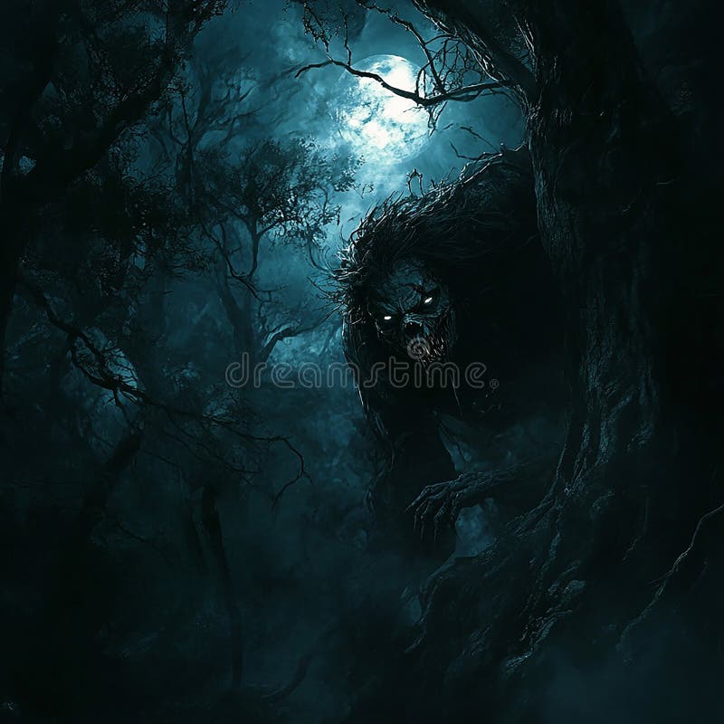 Vampire in a Haunted Forest Illustration Stock Illustration ...