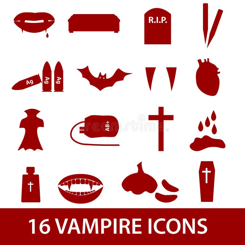 Vampire icon set eps10 stock vector. Illustration of teeth - 36045139
