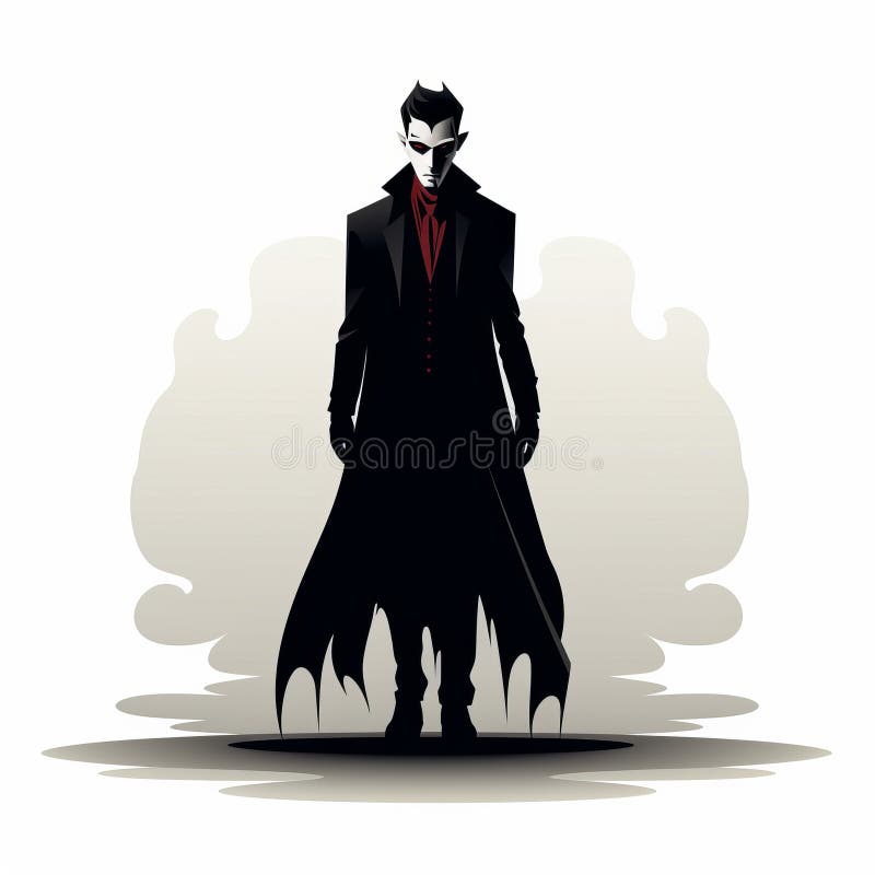Minimal Vampire in Vintage Comic Style - Dark and Bold Character Design ...