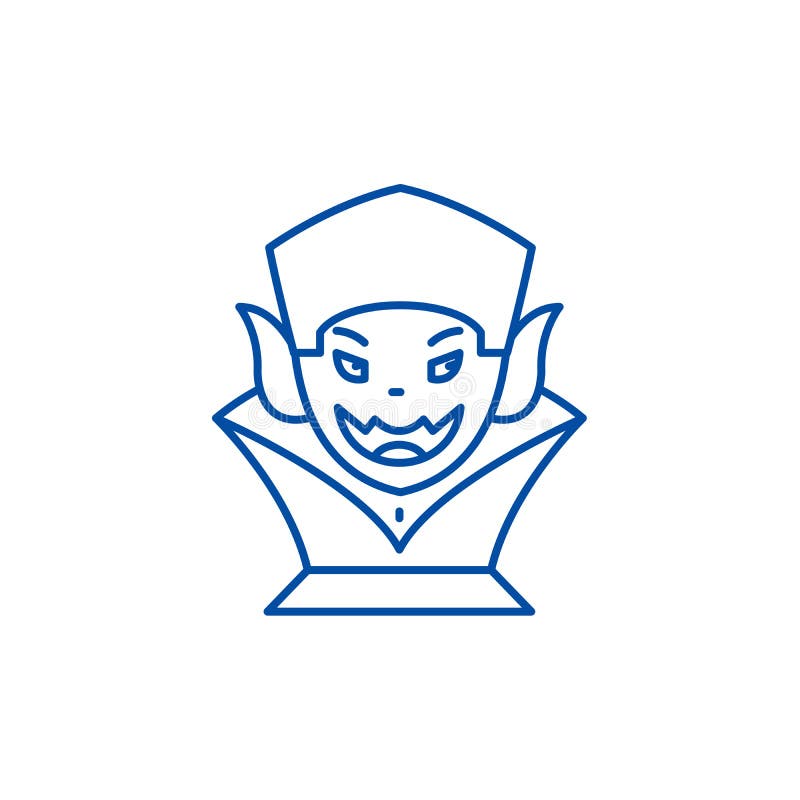 Vampire Line Icon Concept. Vampire Flat Vector Symbol, Sign, Outline ...