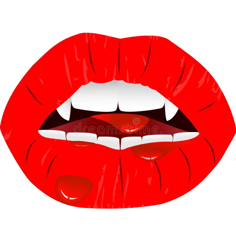 Vampire lips stock vector. Illustration of human, caucasian - 60326442