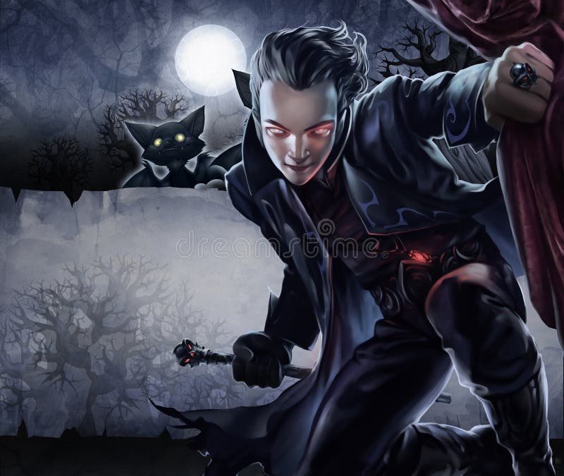 Vampire masculin beau illustration stock. Illustration du immortel ...