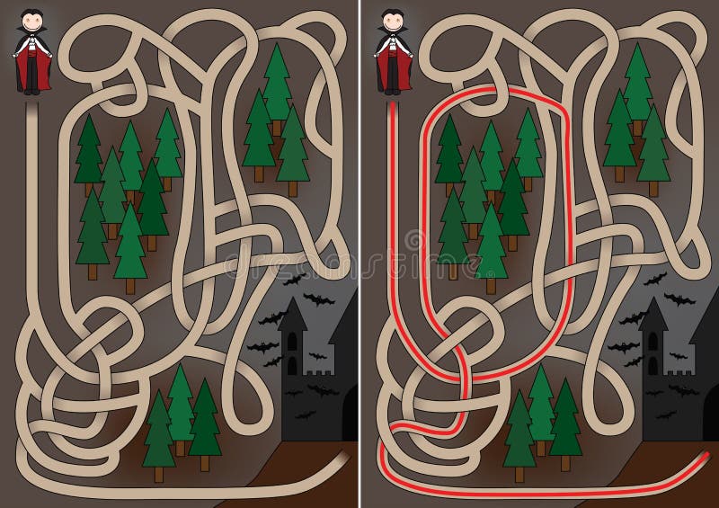 Maze halloween stock illustration. Illustration of education - 27220631