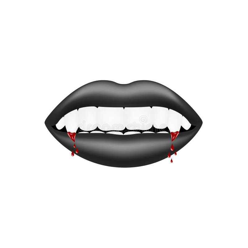 Vampire Mouth in Dark Design with Bloody Teeth Stock Vector ...