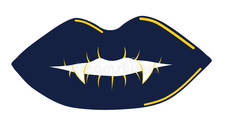A Vampire Mouth with a Vector Icon of Fangs. Cartoon for Halloween ...
