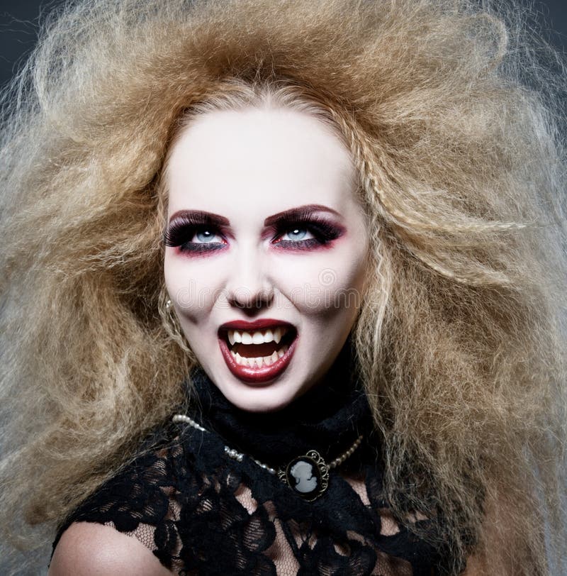 Vampire at night stock photo. Image of girl, face, style - 17816202