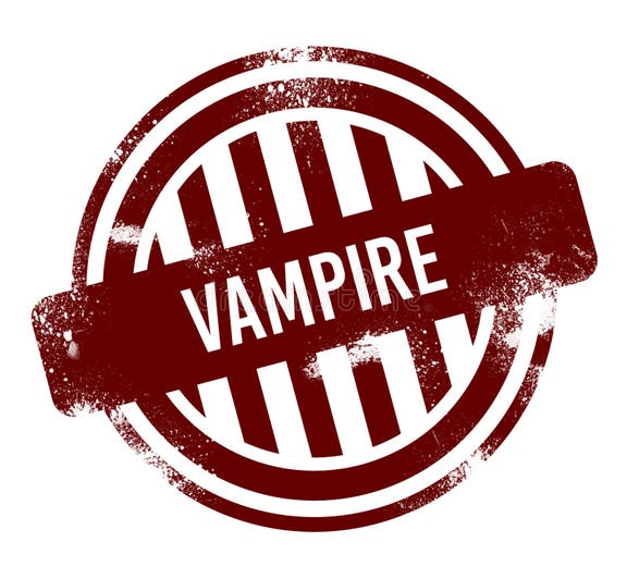 Vampire - Red Round Grunge Button, Stamp Stock Illustration ...