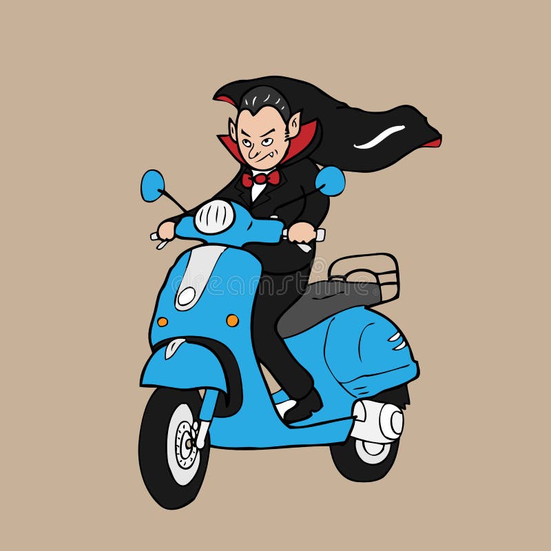 Vampire riding scooter stock vector. Illustration of speed - 45475147
