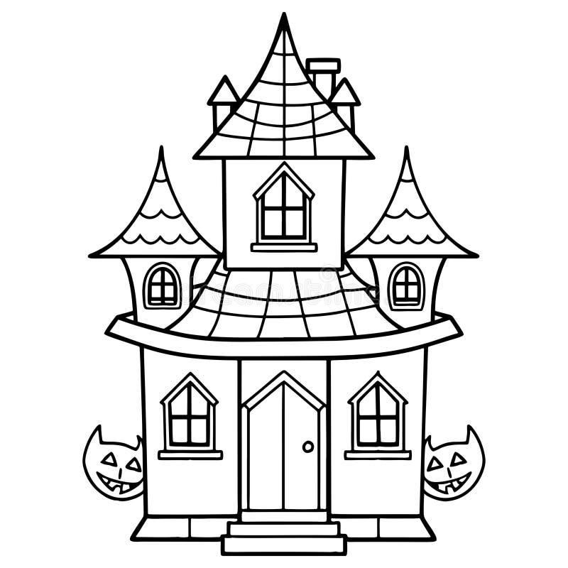 Vampire S Castle Coloring Page for Kids Stock Photo - Image of shadows ...