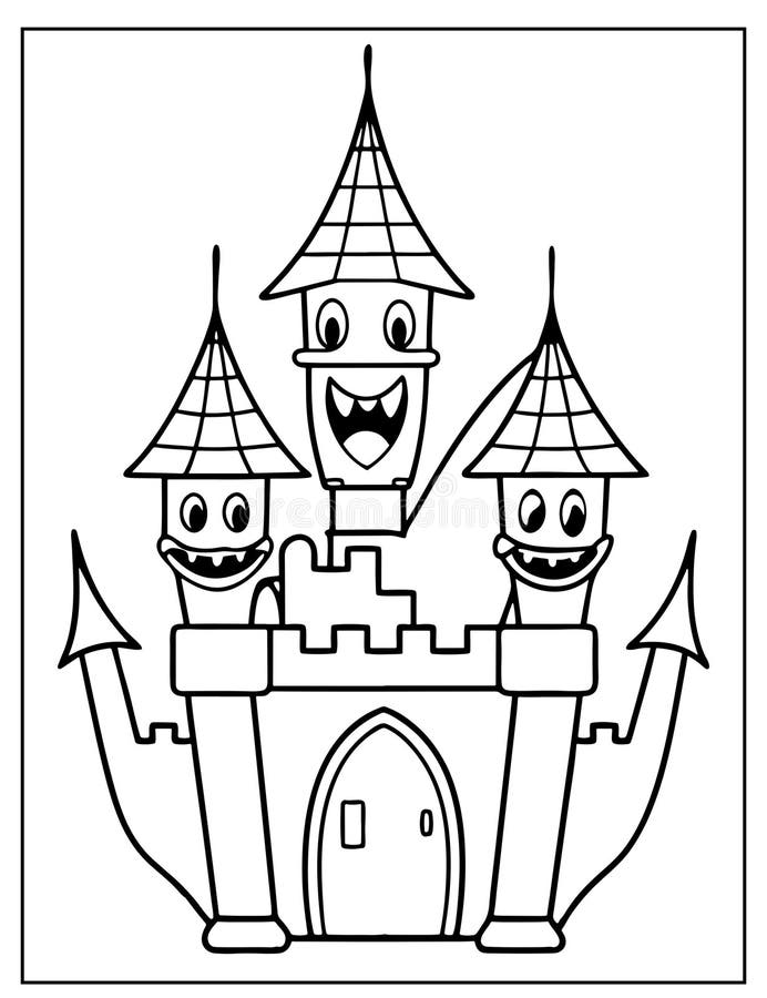Vampire S Castle Coloring Page for Kids Stock Vector - Illustration of ...