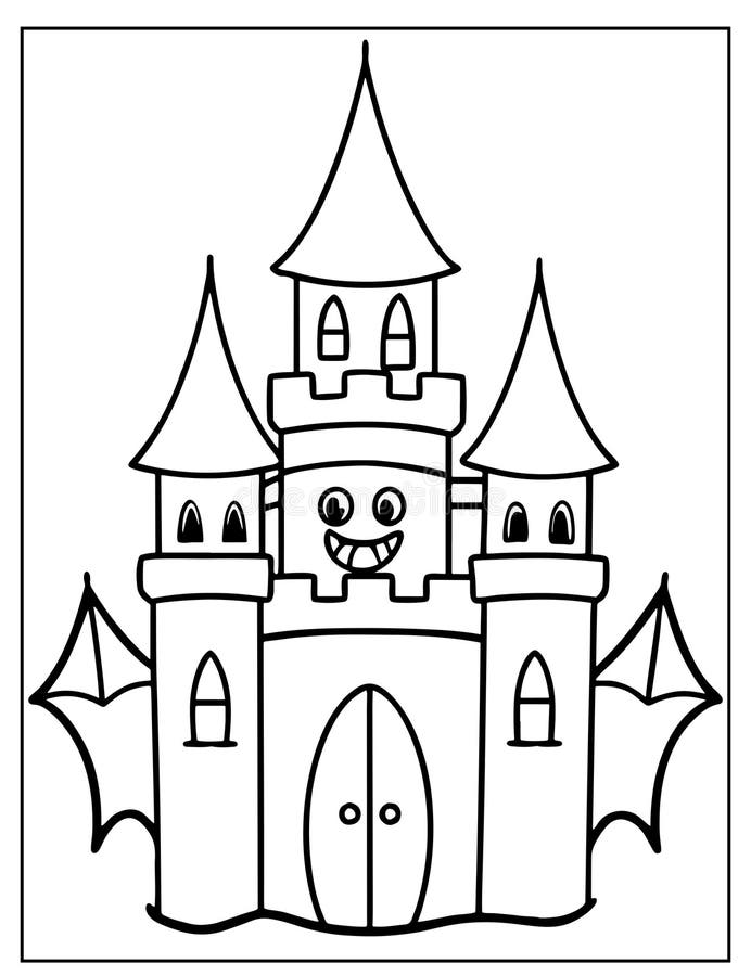 Vampire S Castle Coloring Page for Kids Stock Vector - Illustration of ...