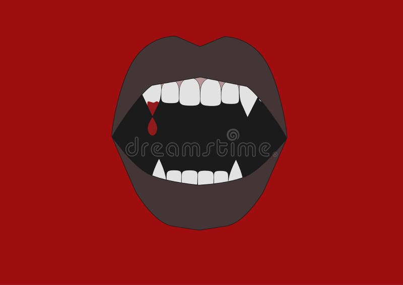 Woman Vampire Fangs Black Background Stock Illustrations – 156 Woman ...