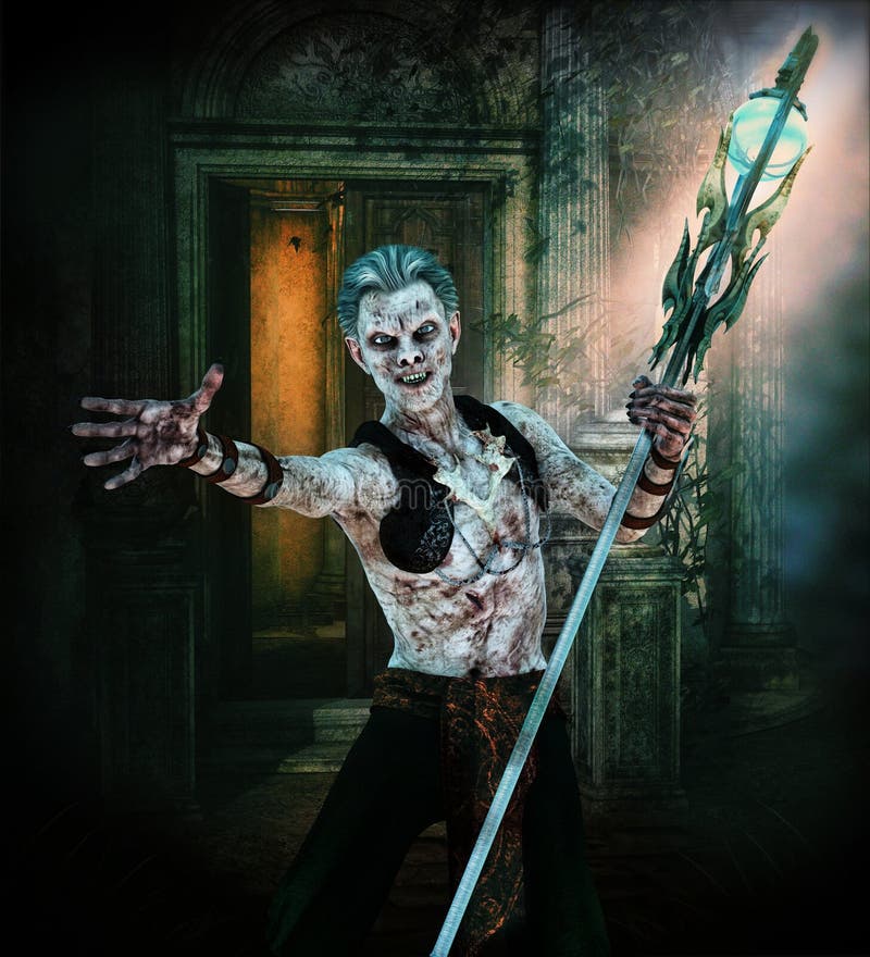 Vampire with sceptre stock illustration. Illustration of isolated ...