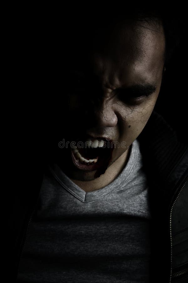Male vampire screaming stock image. Image of portrait - 21645121
