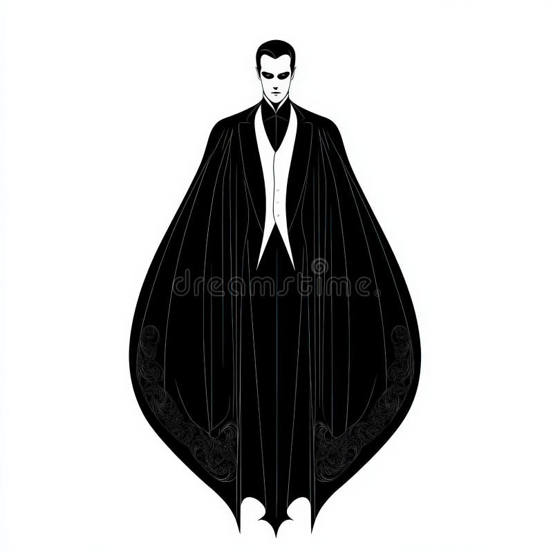 Vampire Silhouette , Black and White Illustration Isolated on White ...
