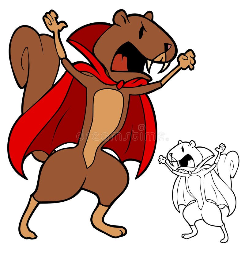 Vampire Squirrel Attacks! stock vector. Illustration of bizarre - 84190553