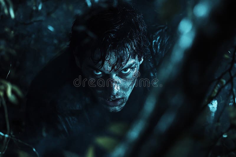 Vampire in a Haunted Forest Illustration Stock Illustration ...
