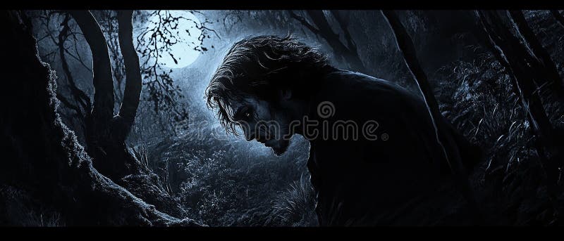 Vampire in a Haunted Forest Illustration Stock Illustration ...