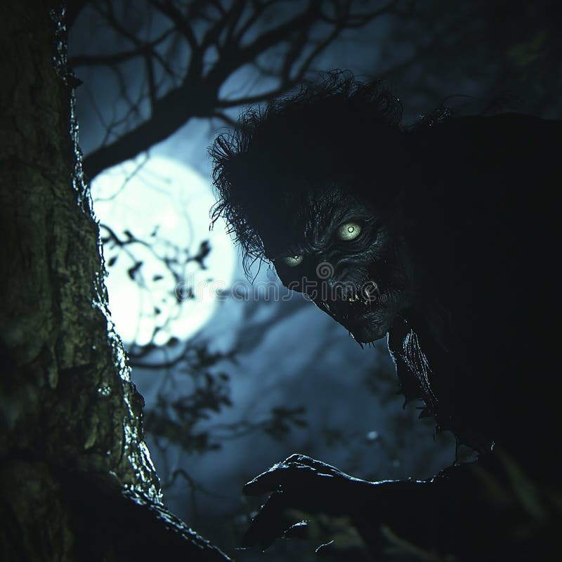 Vampire in a Haunted Forest Illustration Stock Illustration ...