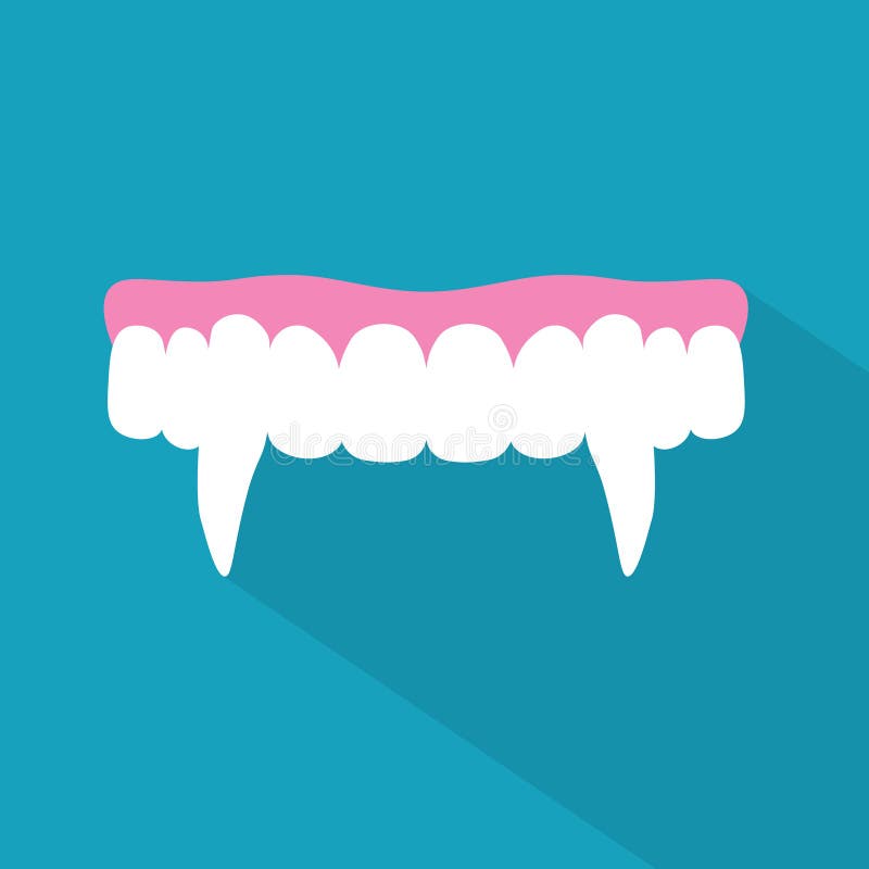 Vampire teeth, fangs icon stock vector. Illustration of vector - 157745010