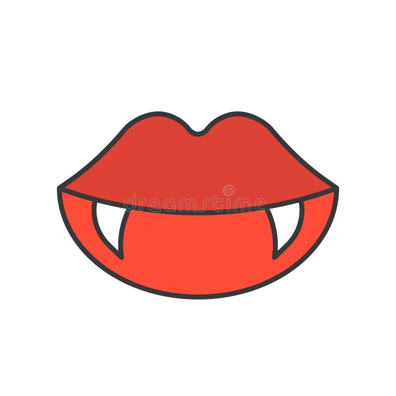 Vampire Teeth, Halloween Related Icon, Outline Design Editable S Stock ...