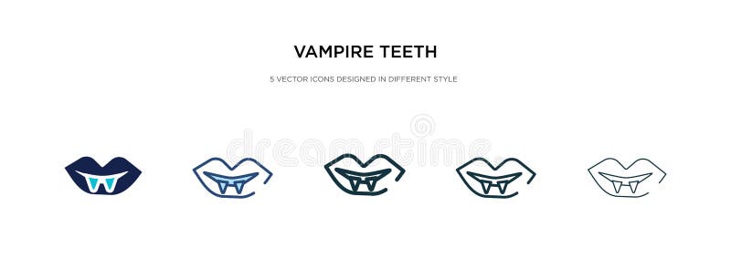 Vampire Teeth Icon in Different Style Vector Illustration. Two Colored ...